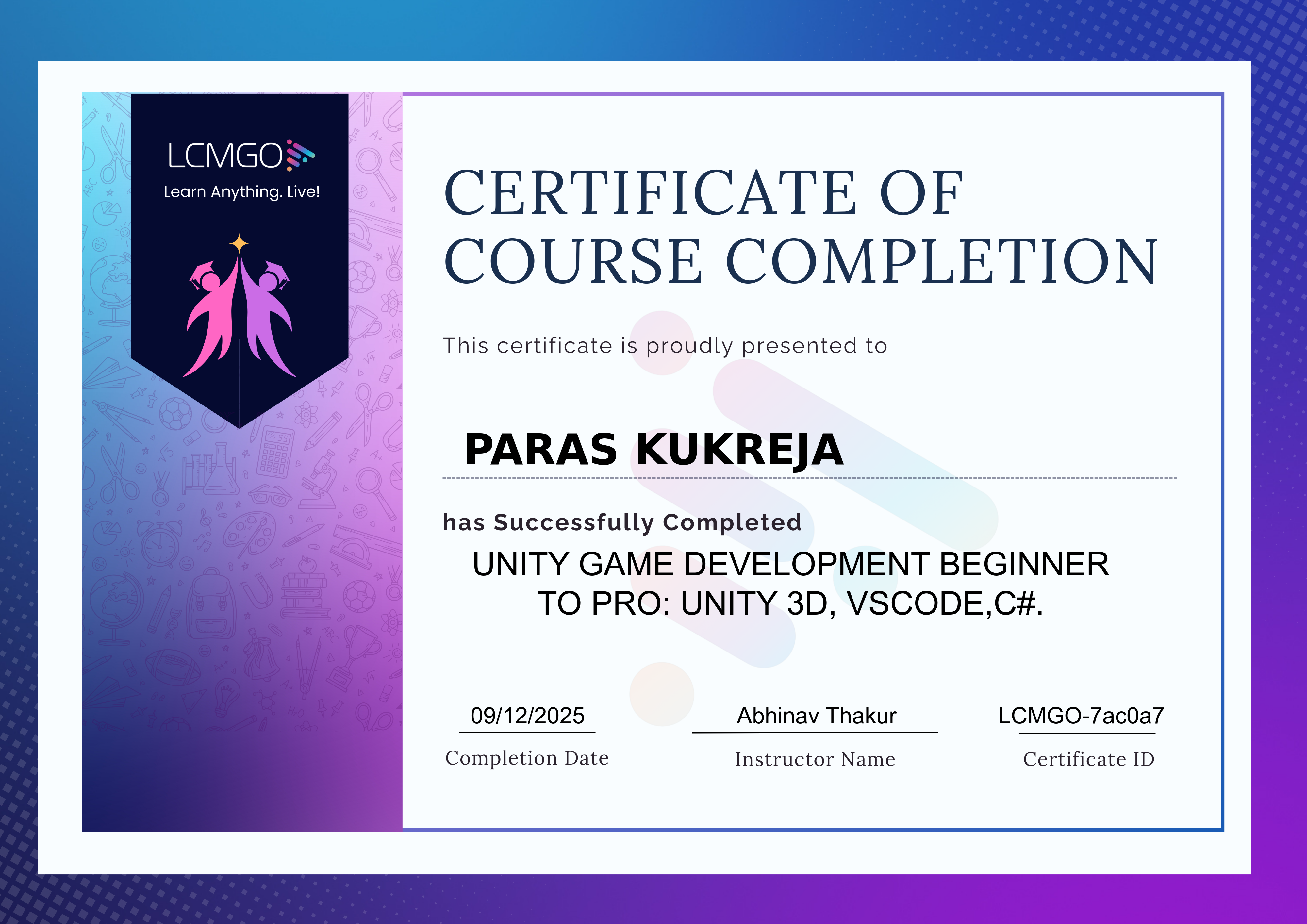 Paras Kukreja | Unity Game Programmer